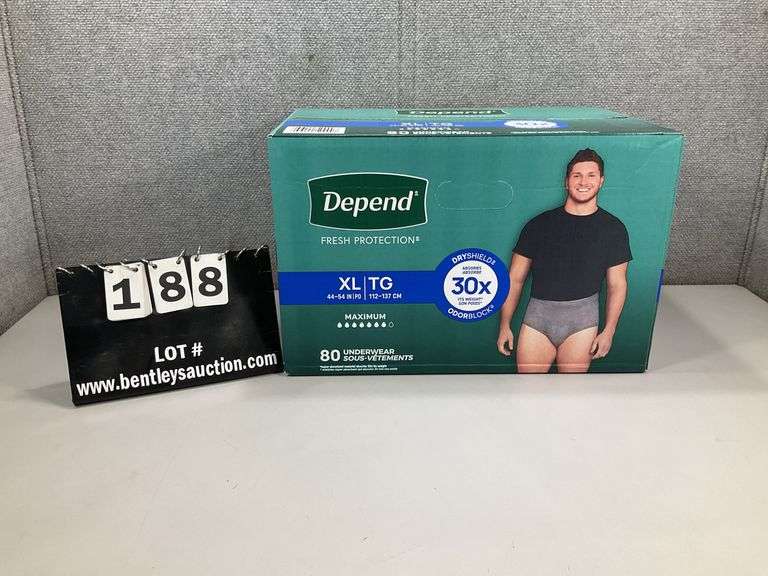 DEPEND FRESH PROTECTION, XL, 80 CT. MENS UNDERWEAR - Bentley ...