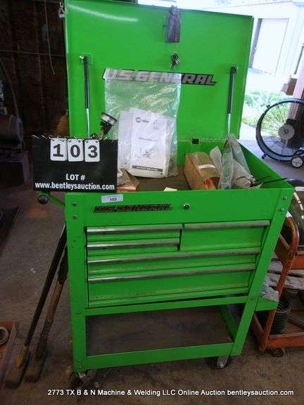 HIGHLIGHTER GREEN U.S. GENERAL 5-DRAWER TOOL CHEST/SHOP CART - Bentley ...