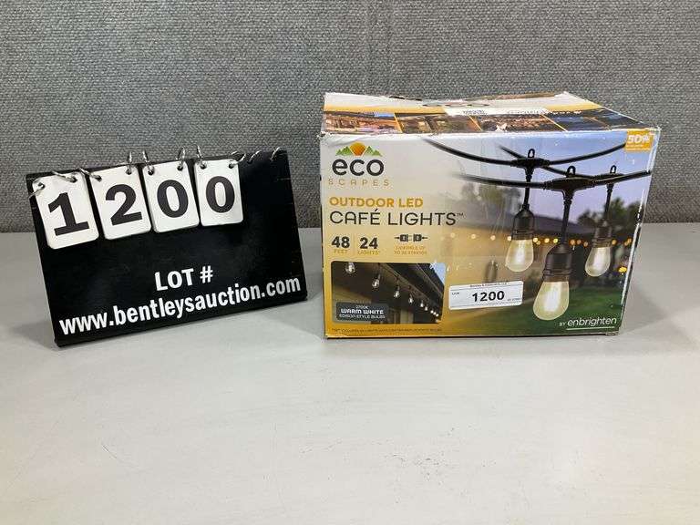 ECOSCAPES 48' LED CAFÉ STRING LIGHTS, 14 BULBS, OUTDOOR - Bentley ...