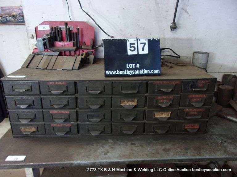 VINTAGE METAL 24-DRAWER ORGANIZER - ASSORTED BOLTS, SET SCREWS ...