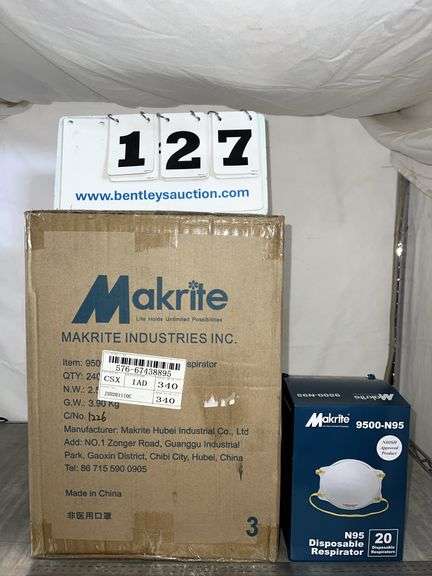 BOX: MAKRITE N95 DISPOSABLE MASKS - Bentley & Associates, LLC
