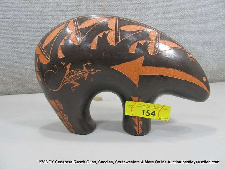 HANDMADE ACOMA PUEBLO ETCHED BEAR BY D. CHINO, ACOMA, NM - Bentley ...