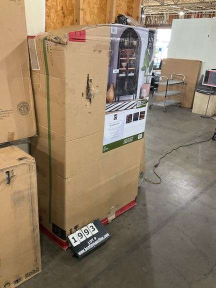 MM ENZO COLLECTION BOOKCASE, 36" X 17.5" X 74.25", BOX DAMAGED ...