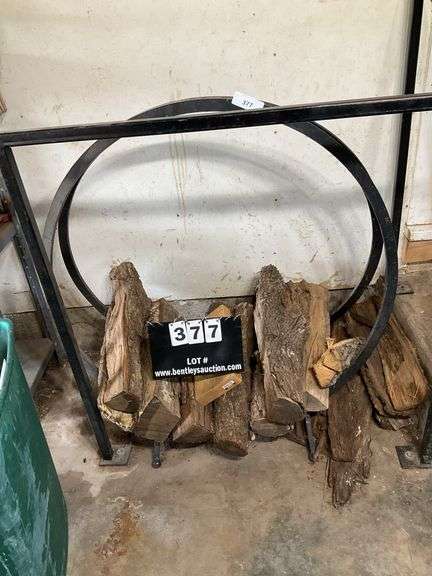 ROUND FIRE WOOD RACK W/ WOOD - Bentley & Associates, LLC