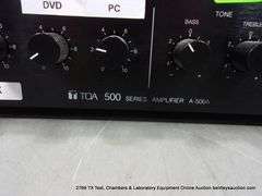 TOA 500 SERIES POWER AMPLIFIER - MODEL A-506A - Bentley & Associates, LLC