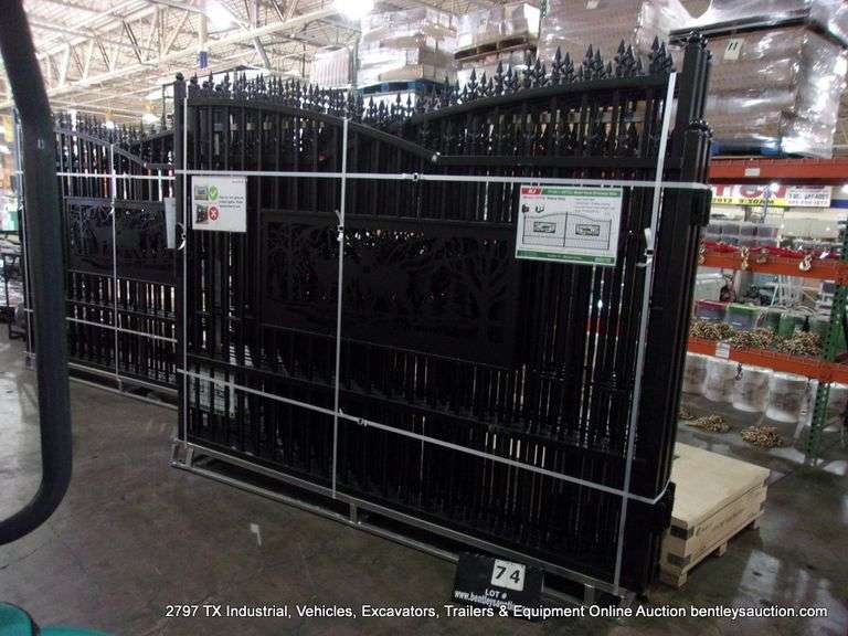 KJ HEAVY DUTY METAL FARM DRIVEWAY GATE, DEER SCENE, MODEL: K0720, 7' X ...
