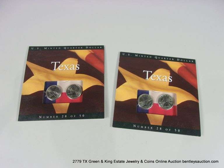 LOT 2: U.S. MINT - COINS OF AMERICAN, 2004 TEXAS STATE QUARTERS, 4 ...