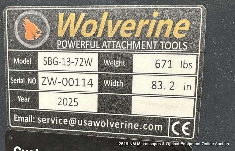 2025 WOLVERINE SKID STEER BRUSH GRAPPLE MODEL: SBG-13-72W, 72 ...
