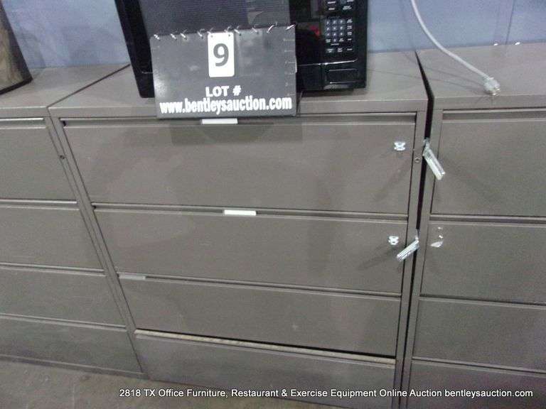 LARGE GREY HERMAN MILLER 4-DRAWER LATERAL FILE CABINET - Bentley ...