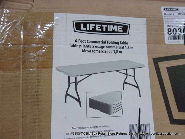 LIFETIME FOLDING TABLE 6FT. - Bentley & Associates, LLC