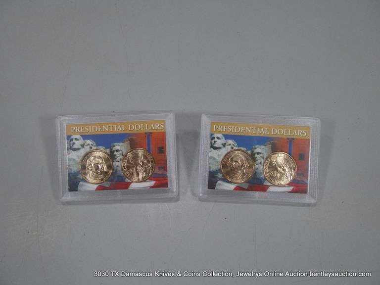 WHITMAN DISPLAYS - 4 PRESIDENTIAL GOLDEN DOLLARS - GEORGE WASHINGTON ...