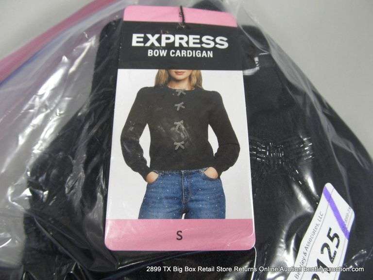 EXPRESS BOW CARDIGAN, BLACK, SMALL - Bentley & Associates, LLC