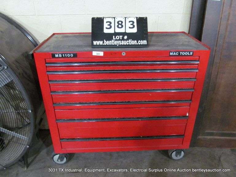 MAC-TOOLS MB1100 RED TOOLBOX, CASTERED - Bentley & Associates, LLC