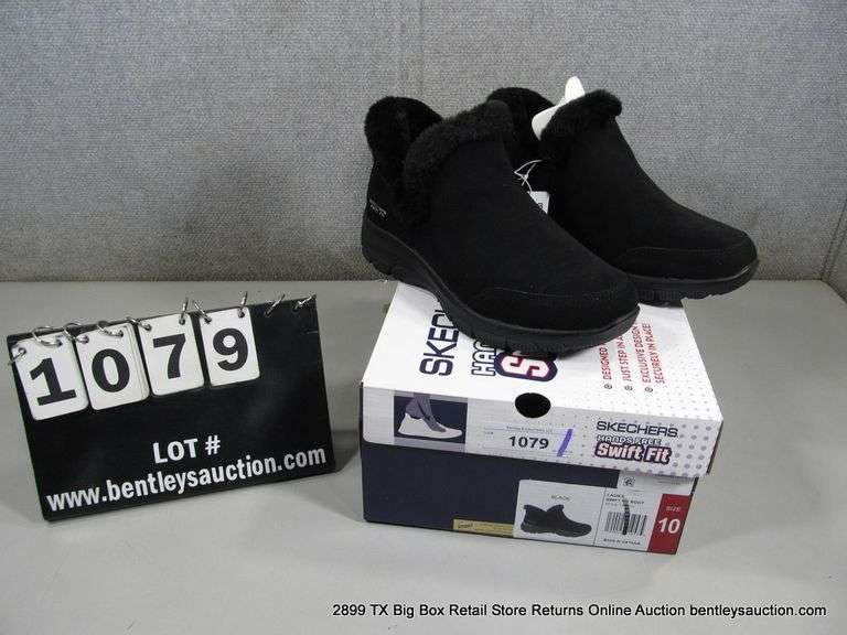 SKECHERS WOMEN'S SWIFT FIT EASY GOING BOOT, BLACK, SIZE 10 - Bentley ...