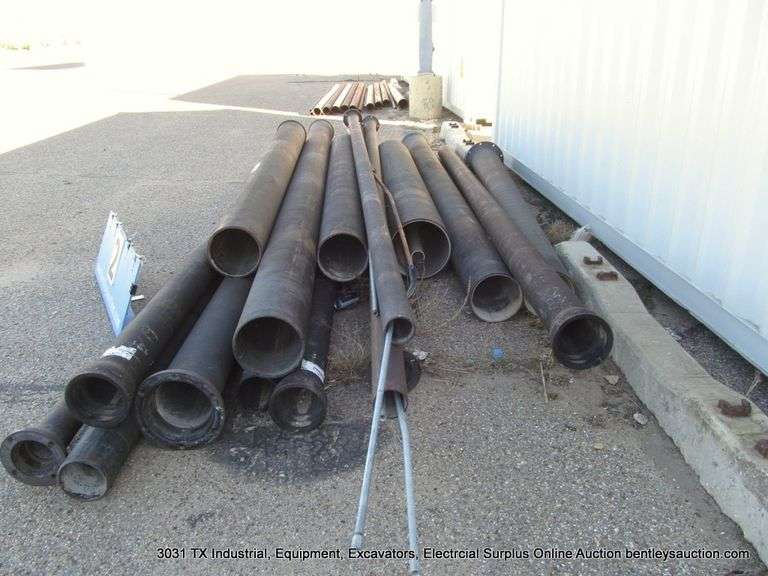 LOT: BLACK CAST IRON UNDERGROUND PIPE - MIXED SIZES & LENGTHS, 25 ...