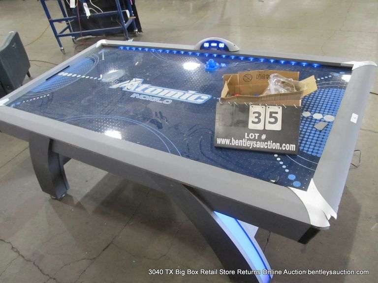 ATOMIC INDIGLO AIR HOCKEY TABLE ~ SOME DAMAGE - Bentley & Associates, LLC