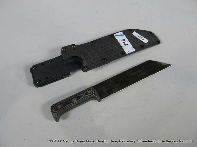FLAT GROUND KNIFE 7 3/4" BLADE W/ CARBON FIBER COMPOSITE SHEATH ...