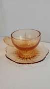 Amber colored depression glass, New Martinsville Radiance, 14" serving ...