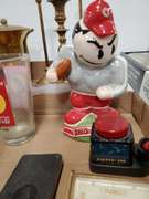 Brass candlesticks, Olive Oyl collector drinking glass, Ohio State ...