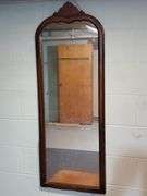 50-in tall wood framed hanging mirror, mid-century solid maple sprague ...