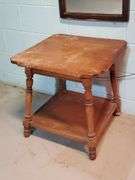 50-in tall wood framed hanging mirror, mid-century solid maple sprague ...