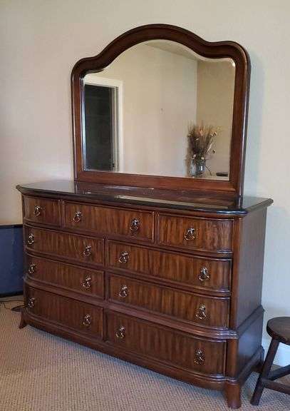 65x21 x 42 h American Signature dark brown dresser drawer and mirror ...