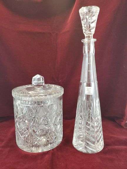 Radiant Hobstar/Pinwheel Patterned Ice Bucket Decanter w/Lid - 9 1/4 ...