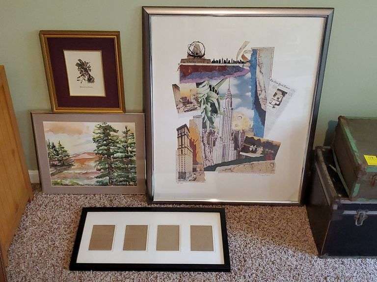 Group of artwork including New York lithograph by artist Melissa ...