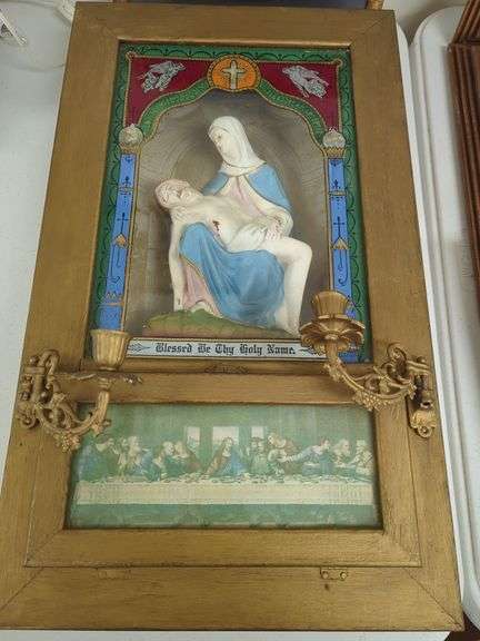 Blessed be thy Holy name, last supper wall mount mother of Mary shadow ...