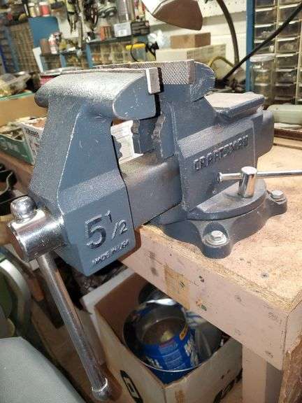 5-1/2 in Craftsman bench vise. Bring tools to remove from bench. - Bid ...