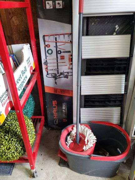 Haus 16 Piece Snap Rail Garage Storage System, and O-Cedar Mop and ...