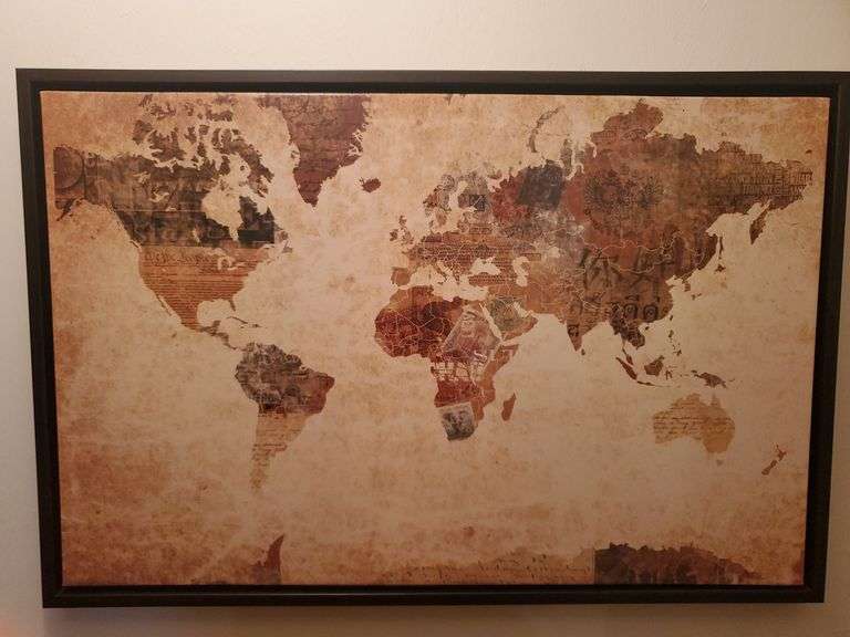 Unique Map of the World 36" x 24" - Bid-Assets Online Auctions