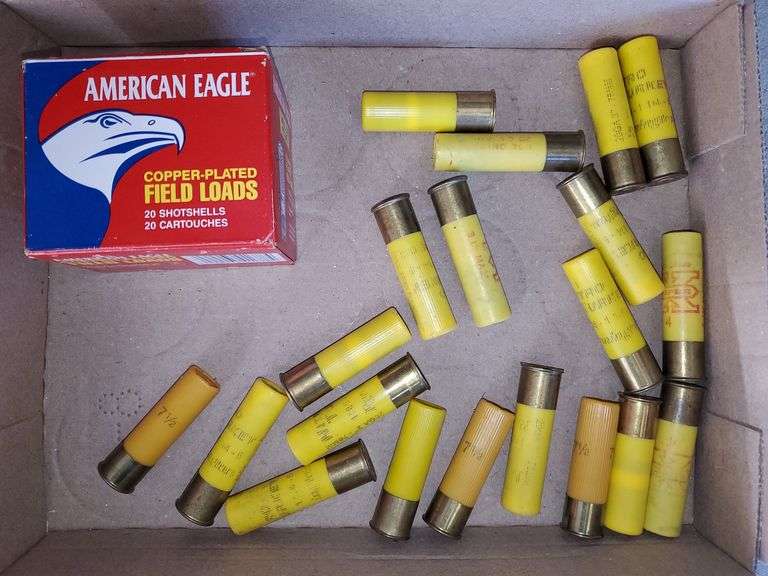 One box 20 count 20 gauge copper plated field loads, (20) assorted 20 ...