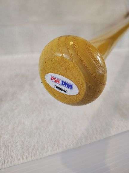 Billy Williams HOF 1987 autographed baseball bat. Blue Sharpie on the ...