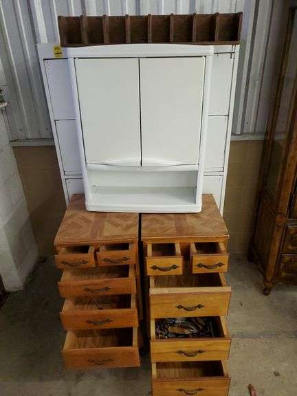 Storage and organizing solutions including two multi drawer cabinets on ...