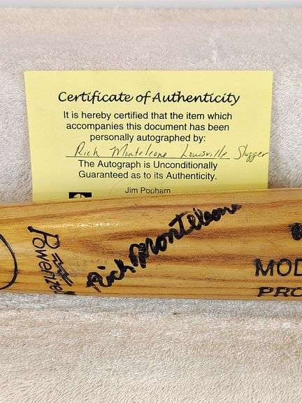 Rich Monteleone autographed baseball bat. Black sharpie on the barrel ...