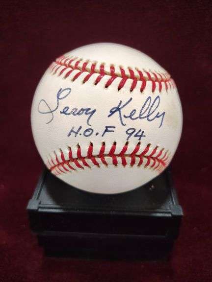 Leroy Kelly HoF 94 (football player) autographed baseball. Blue ...