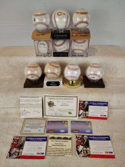 (10) assorted autographed baseballs including Aaron Boone, Scott ...