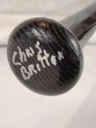 Chris Britton autographed baseball bat. Silver sharpie on the barrel ...