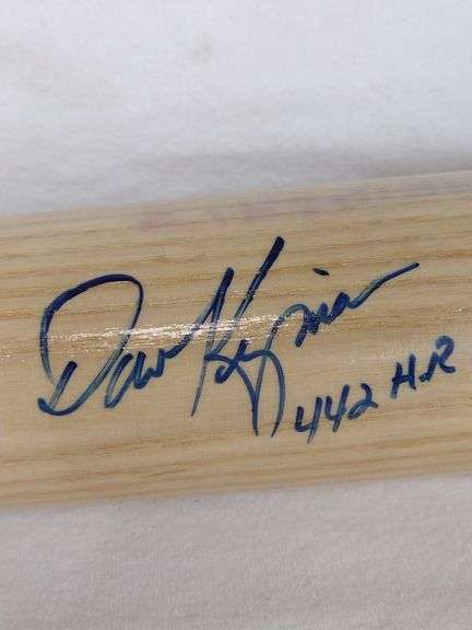 Dave Kingman 442 H.R. Autographed baseball bat. Blue sharpie on the ...