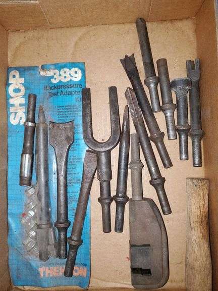 Air hammer tool bits including chisels, cutting tools, ball joint tool ...