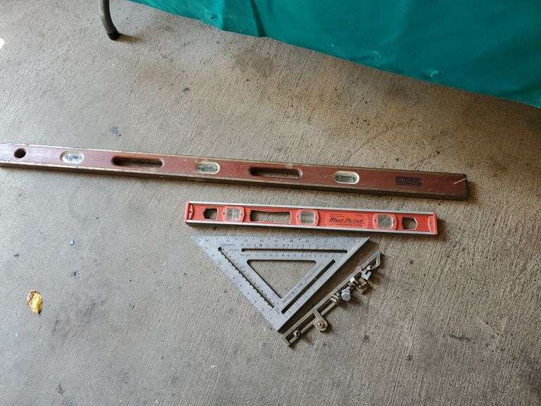 Empire 4' wod level, Blue Point 2' level, Swanson Speed big 12" square ...