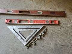 Empire 4' wod level, Blue Point 2' level, Swanson Speed big 12" square ...