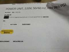 New in box BendPak Ranger Power Unit, 220V, 50/60 HZ, PRV 2850 PSI ...