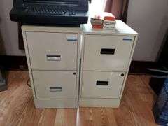IBM electric typewriter with extra ribbon, (2) two drawer letter file ...