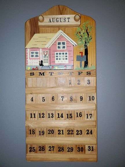 Decorative wood tile calendar, dry erase board calendar. See photos ...