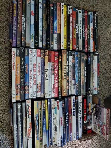 Large group of DVDs including Star Trek, tombstone, Spaceballs ...