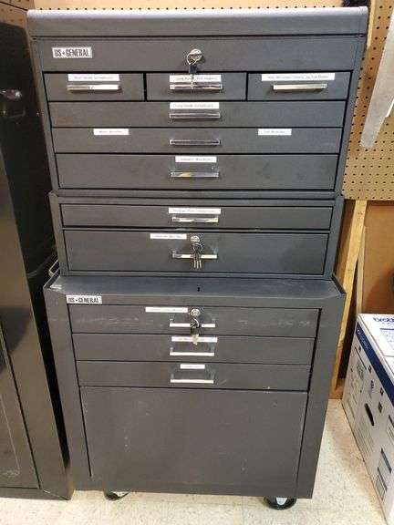US General 3 pc tool chest (26-in WX 12 and 1/2 in D X 14 1/2 in H ...