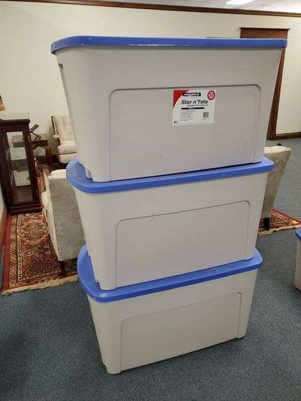 (3) Tamor 50 Gallon totes with lids. By the piece X3 - Bid-Assets ...
