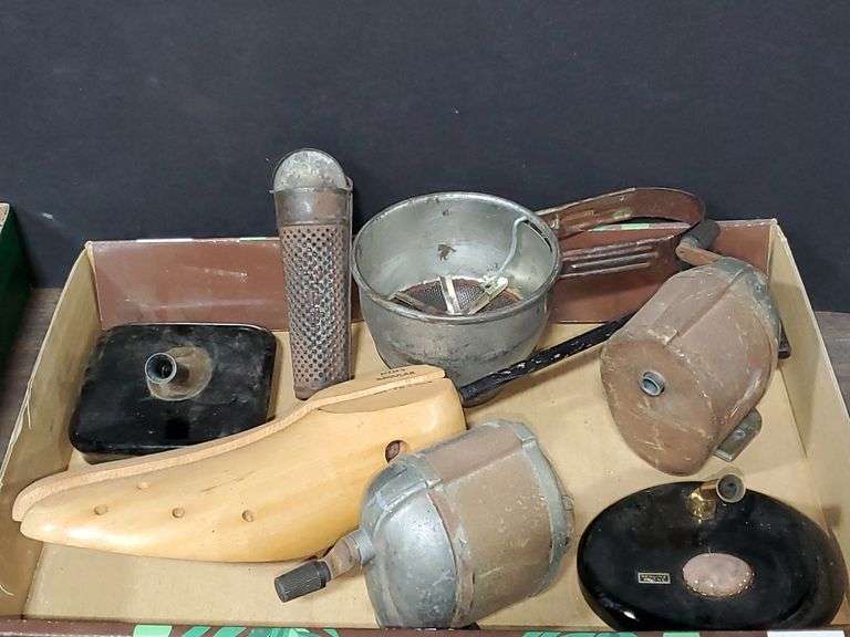 Vintage Foley flour sifter, West German made nutmeg grater, (2) desk ...